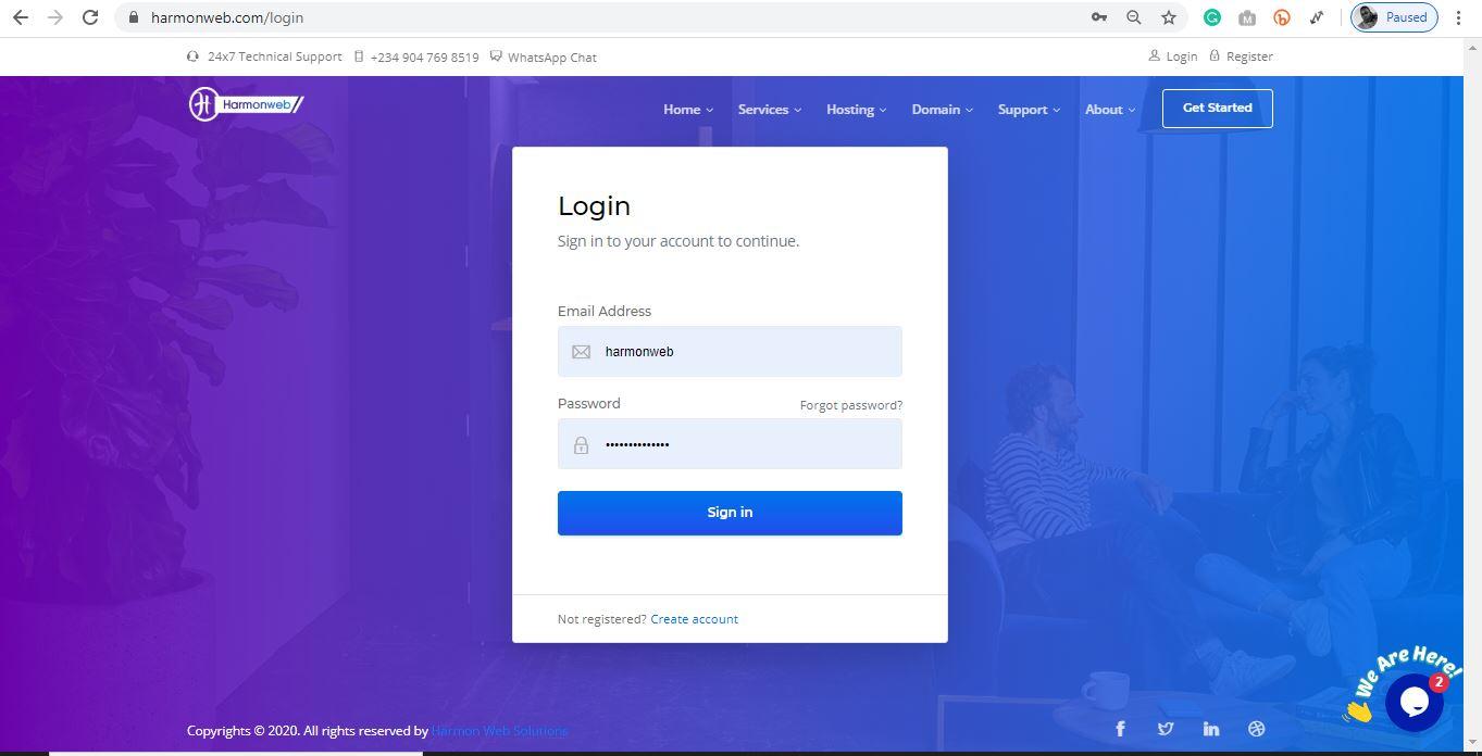 How To Login To Your cPanel From Your HarmonWeb Client Area | Harmon ...