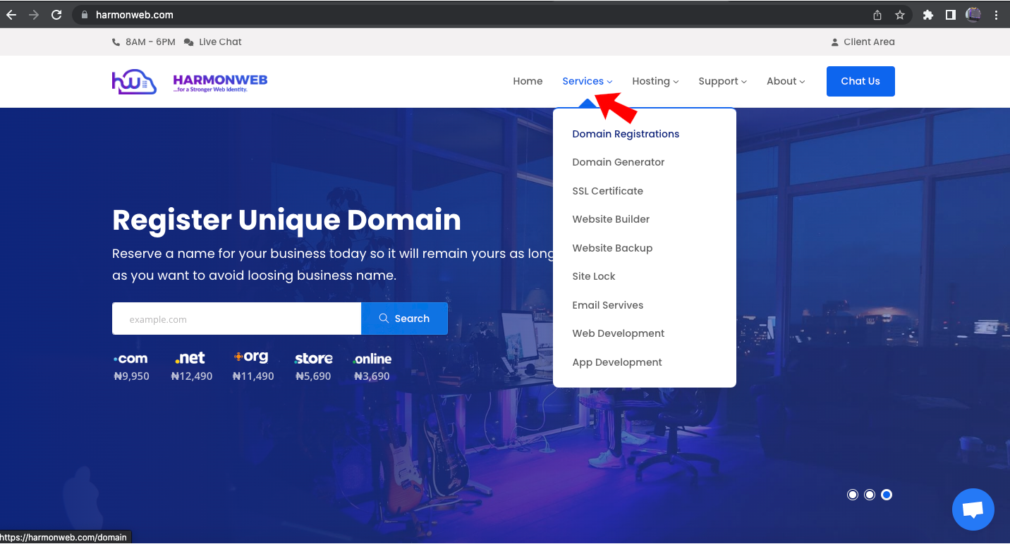 [Updated]How to Purchase Domain on HarmonWeb | HarmonWeb Blog