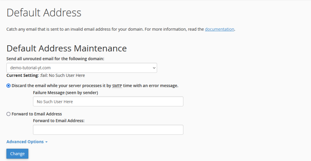 How To Set Up A Default Email Address In cPanel | HarmonWeb Blog