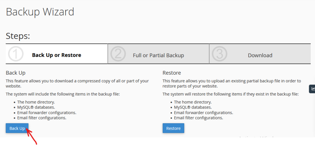 How To Make A Full Backup With Backup Wizard In cPanel | HarmonWeb Blog