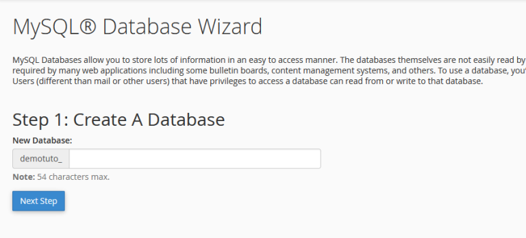 How To Create A Mysql Database With Mysql Database Wizard In Cpanel
