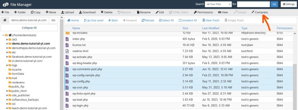 How To Compress And Uncompress Files With File Manager In cPanel | HarmonWeb Blog